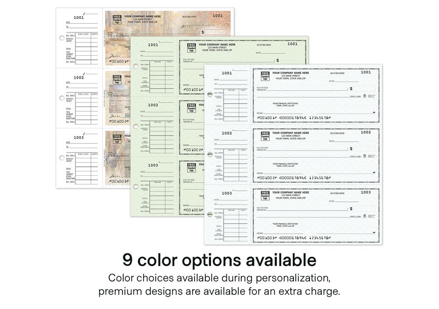 3-on-a-Page End-Stub Deskbook Business Check - 56300N