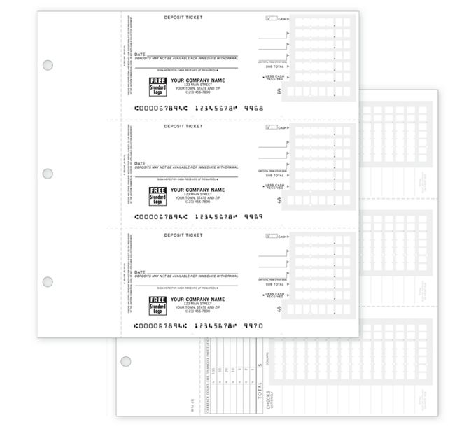 3-On-A-Page Deposit Tickets for End-Stub Deskbook | Deluxe | Deluxe.com