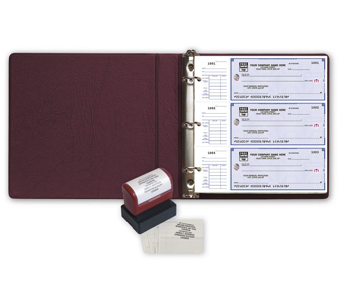 3-On-A-Page High Security End-Stub Deskbook Pack \ Deluxe | Deluxe.com