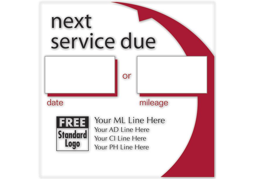 Removable Adhesive Service Label \ Red Arc 58163-1