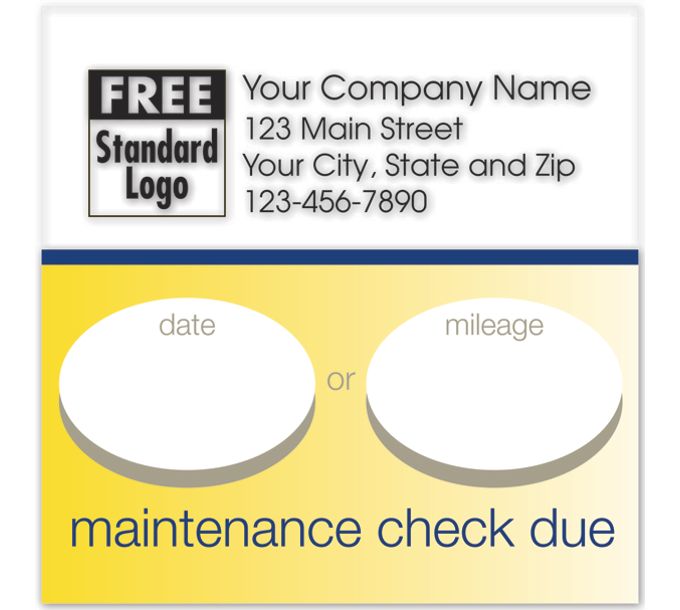 Business Labels - Static Cling Service Label | Gold Bottom Border ...