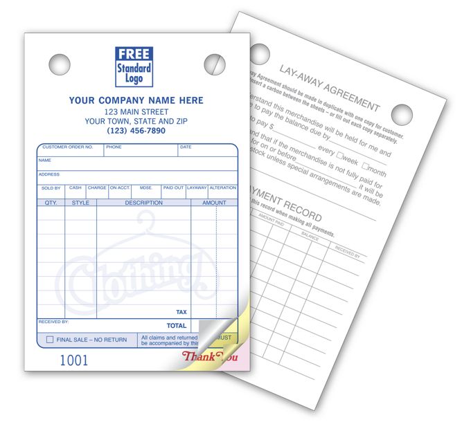 Business Forms - Small Classic Clothing Register Forms - 603 by Deluxe ...
