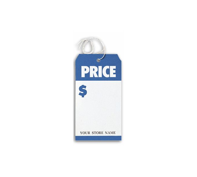 "Price" Tags, Large, Blue/White