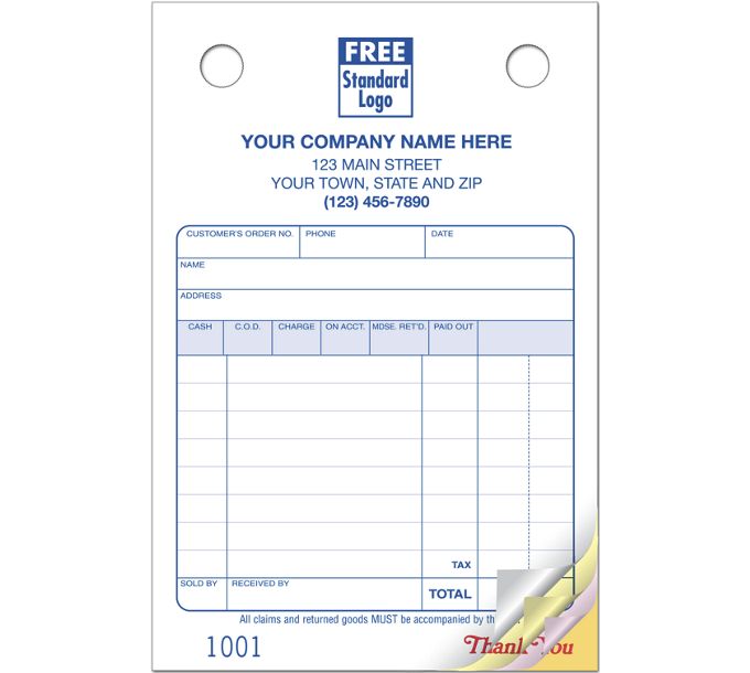 4 x 6" Small Register Forms - Classic Design | Deluxe.com