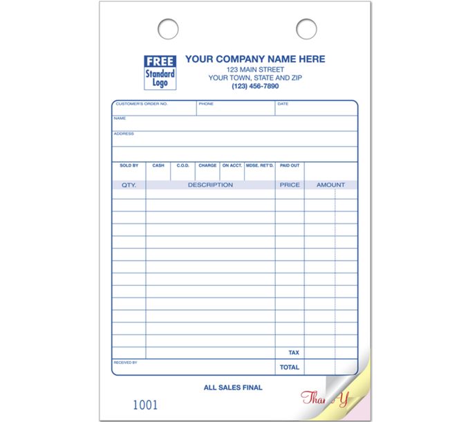 Register Forms - Custom Large Classic Register Form w/Pre-Printed ...