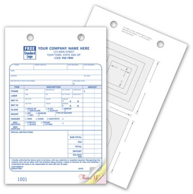 Business Forms - Large Classic Picture Framing Register Forms - 615 by ...