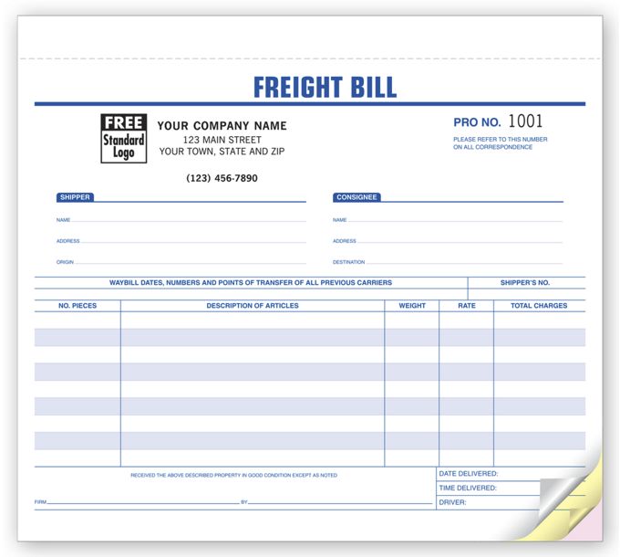 Business Forms - Freight Bills - 6207 by Deluxe | Deluxe.com
