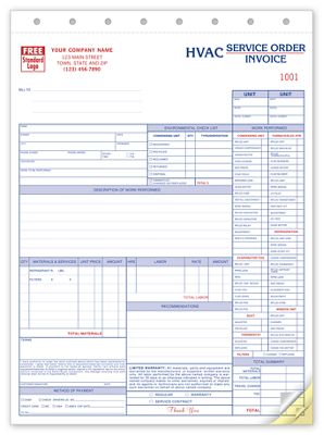HVAC Service Orders with Checklist and EPA Guidelines