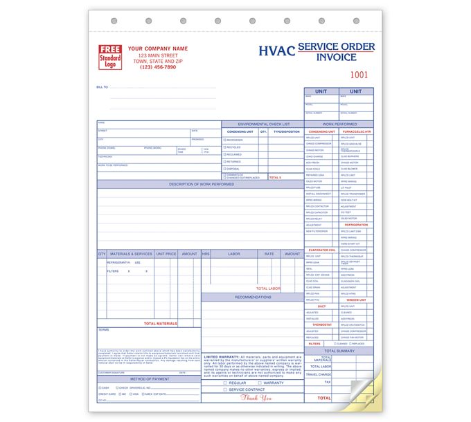 HVAC Service Orders with Checklist and EPA Guidelines | Deluxe.com
