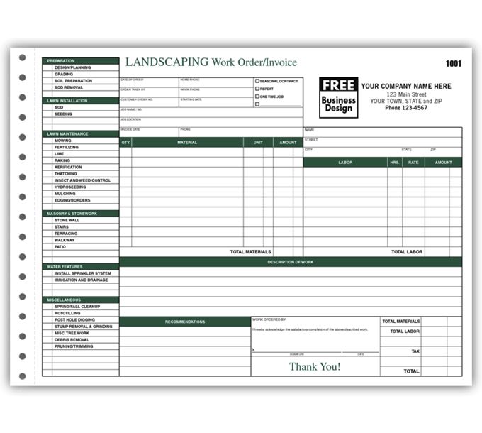 Business Forms - Landscaping Work Orders - 6537 by Deluxe | Deluxe.com