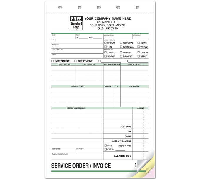 Pest Control Form - Service Orders - 6575 by Deluxe | Deluxe.com