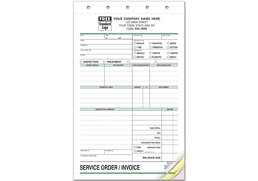 Pest Control Form - Service Orders - 6575 by Deluxe