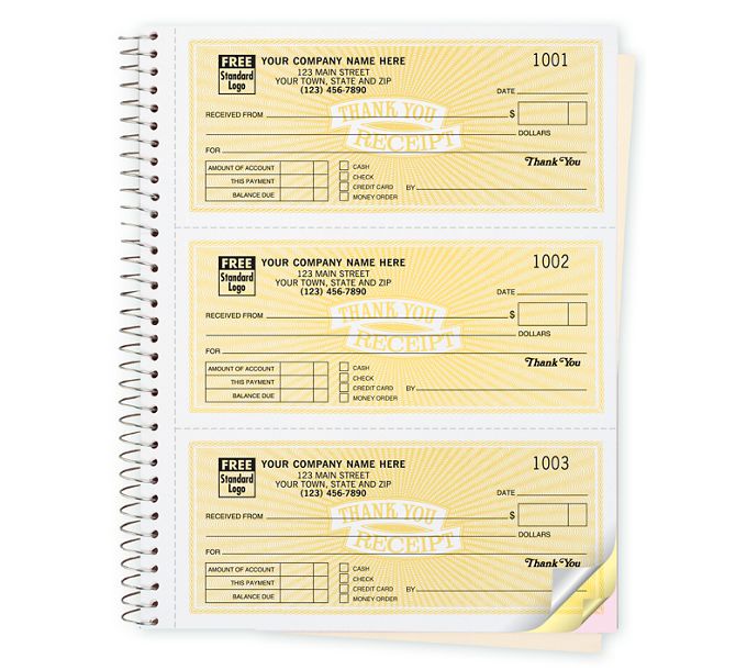 Cash Receipt Books, Classic Design, 3 To Page | 693 | Deluxe | Deluxe.com