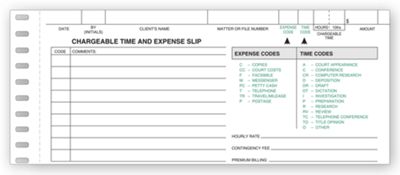 Time/Expense Slips - Chargeable Time/Expense Slip - 7302 by Deluxe