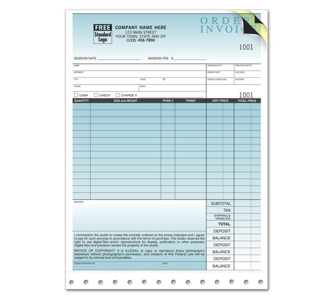 Photography Invoice with Envelope - Large Sales Orders - 735 by Deluxe ...