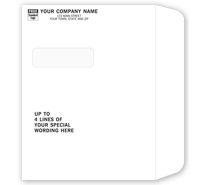 Business Envelopes - Custom Printed Booklet Envelope Single Window ...