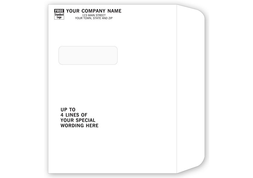 Single Window Large Envelope 11 1/2 x 8 3/4, Custom Wording - 747
