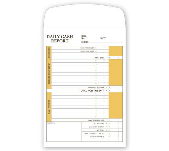 Business Envelopes - Daily Cash Report Envelope - 757 by Deluxe ...