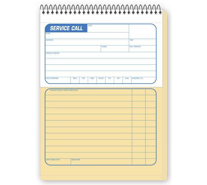 Service Books - Service Call Slip - Service Order Book - 7 by Deluxe ...