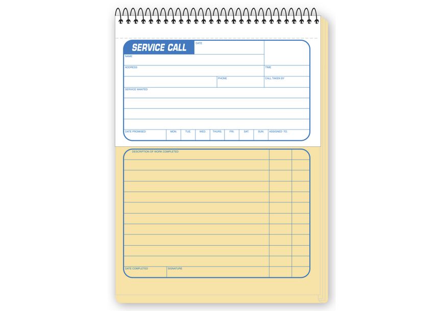 Service Call Slip - Service Order Book - 7