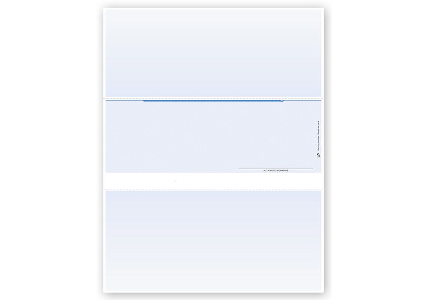 Blank Laser Check, Middle w/ Signature Line\ Deluxe Checks