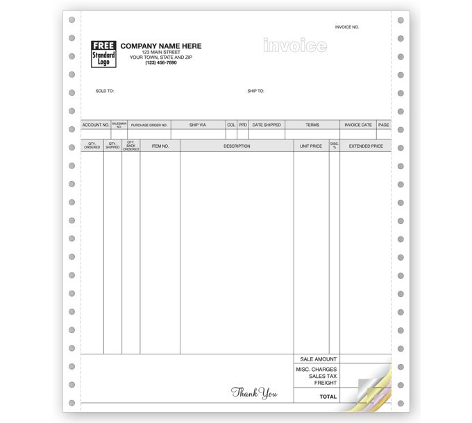 Business Invoices - Parchment Continuous Invoices - 9041 by Deluxe ...