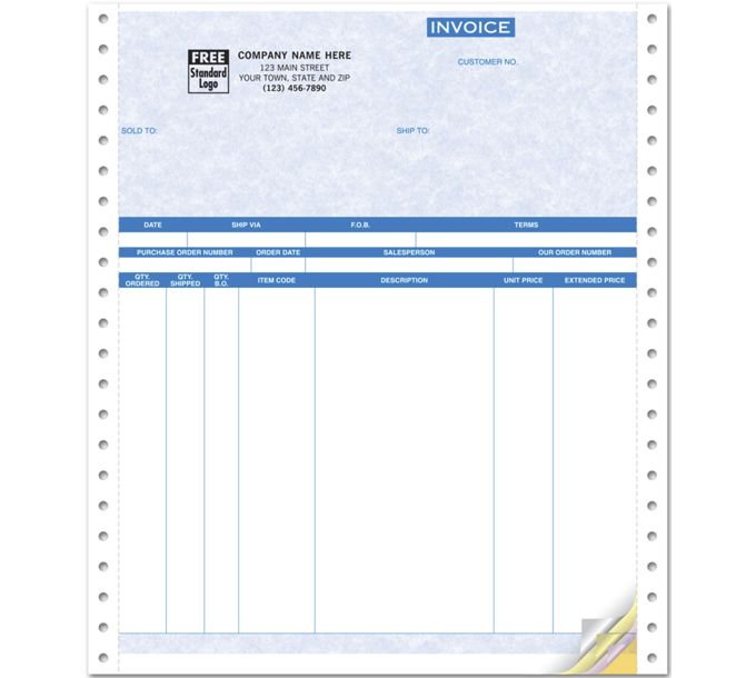 Business Invoices - Parchment Continuous Invoices - 9044G by Deluxe ...