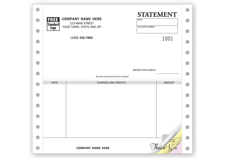 Continuous Statement Forms: For Monthly Billing - ShopDeluxe