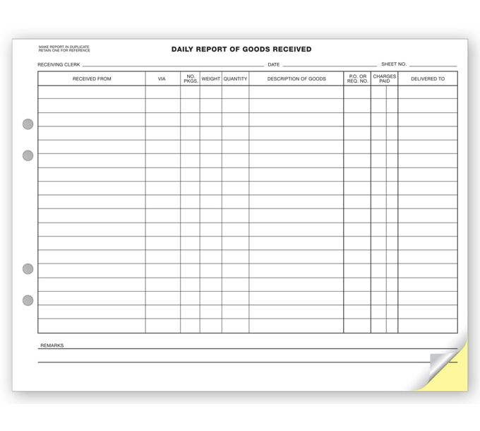 Business Forms - Daily Goods Reports - 910D by Deluxe | Deluxe.com