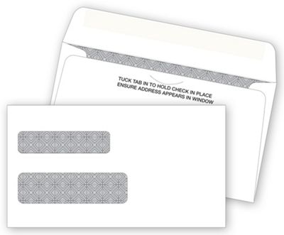Business Envelopes - Custom Printed Double Window Envelope 6 3/16 x 3 3 ...