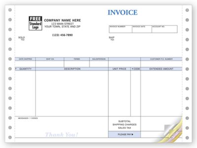 Business Invoices - Continuous Image Invoices - 9206 by Deluxe