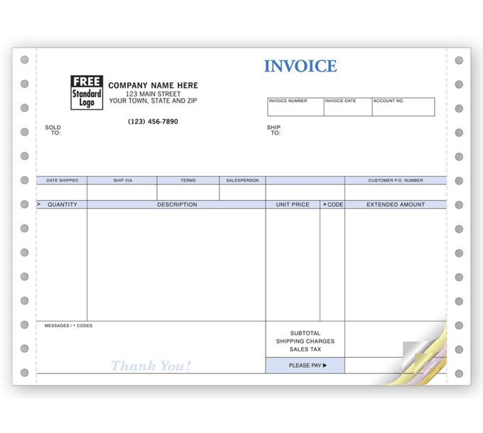 Business Invoices - Continuous Image Invoices - 9206 by Deluxe | Deluxe.com