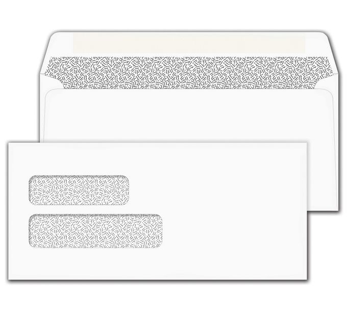 Business Envelopes - Double Window Confidential Self Seal Envelope ...