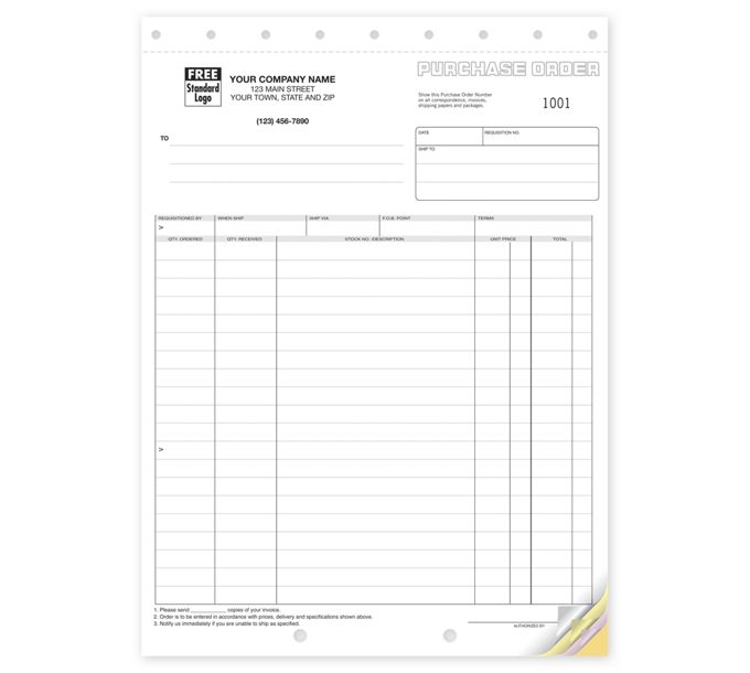 Blank Purchase Order Form Template
