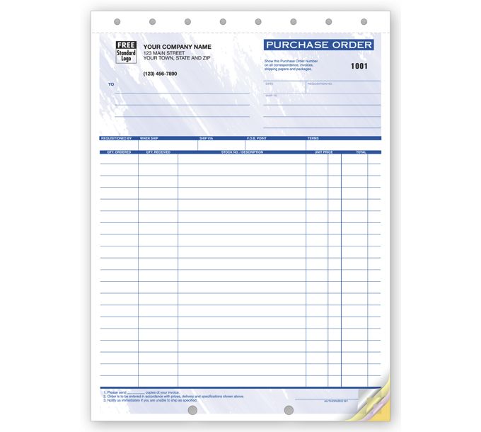 Purchase Order Forms - Custom Large Color Purchase Orders - 92T by Deluxe