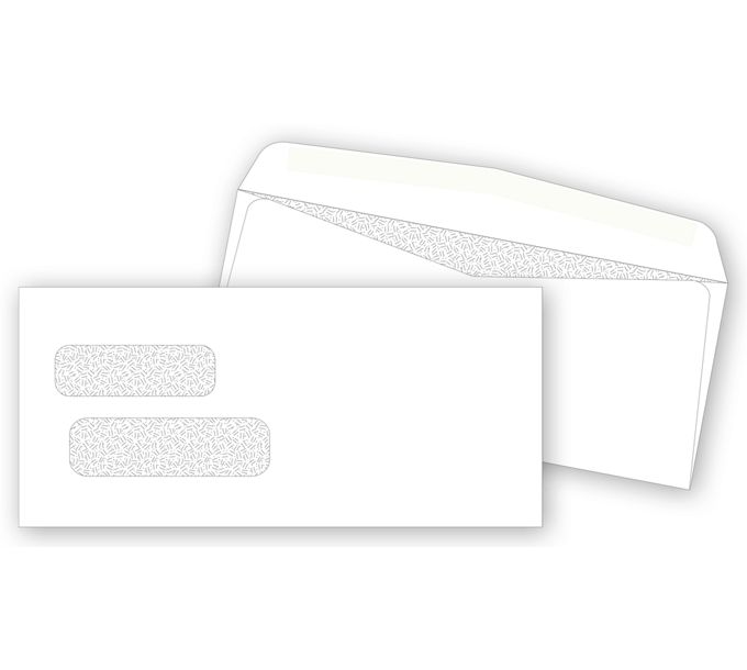 9304 Double Window Confidential Envelopes 9" x 4-1/8"