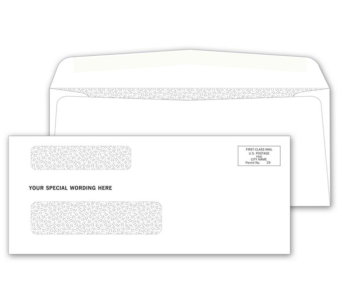 Business Envelopes - Custom Printed Double Window Confidential Envelope ...