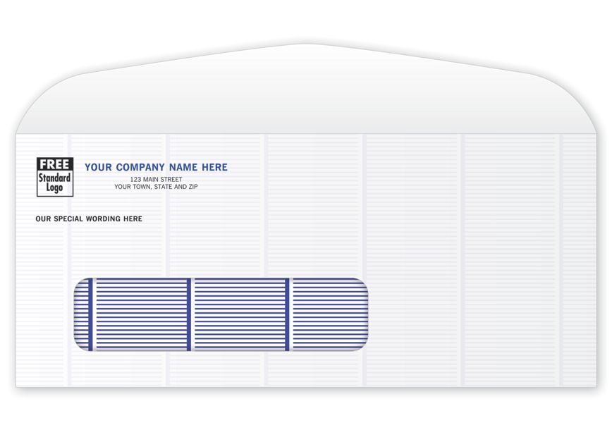 Secure Blue Tint #9 Single Window Envelope, Gummed Seal - 96311