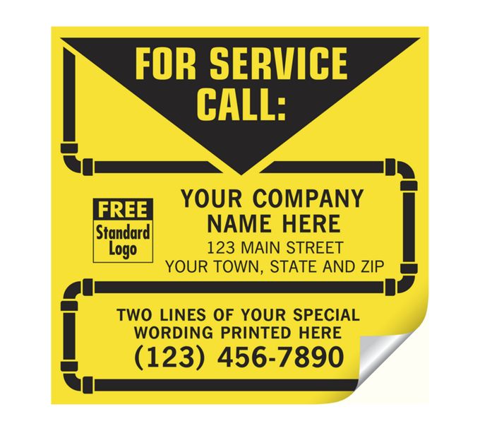 Business Labels - Vinyl Contractor Service Labels with Pipe Border ...