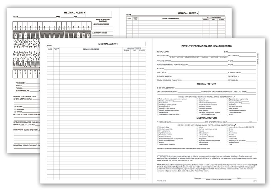 Dental Exam Form Printable Clinical Forms Make Dental Charting Easy