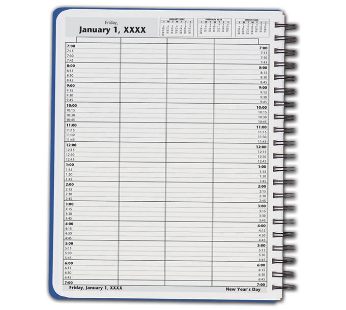 Appointment Books - DayScan 4 Col 15 Min Wirebound Appointment Book ...
