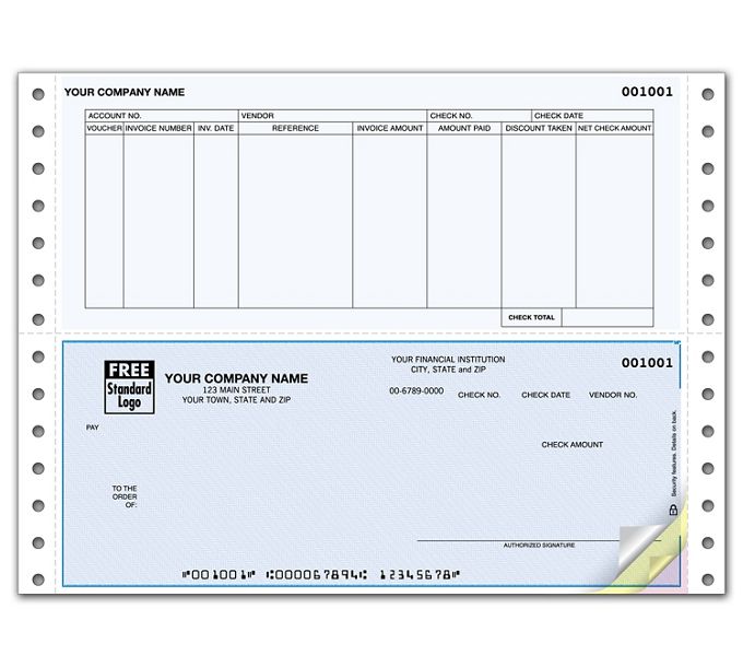 Business Checks - Custom Printed Continuous Bottom Accounts Payable ...