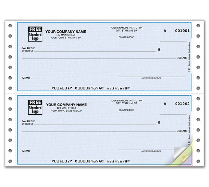 Business Checks - Continuous 3 1/2" Multi-Purpose Check, Lined - DCC155 ...