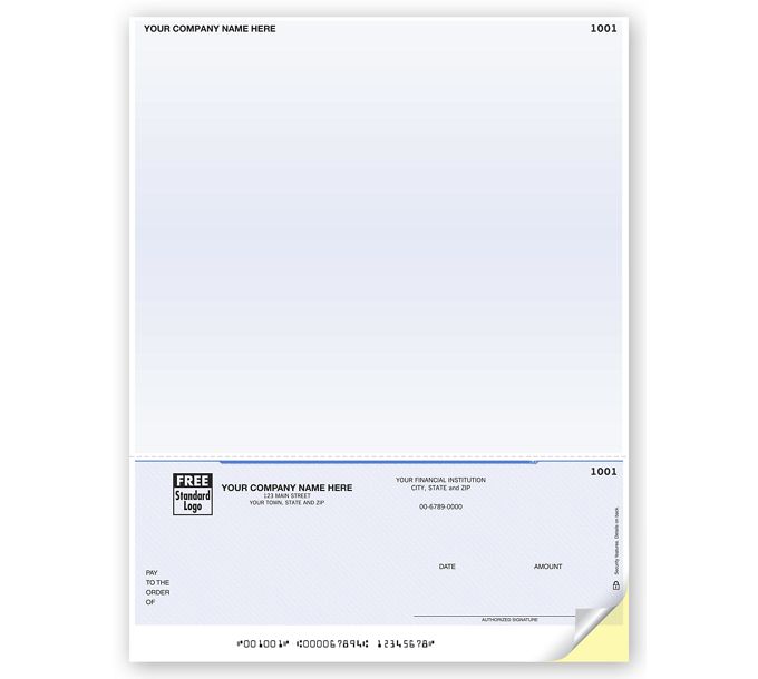 Business Checks - Laser Bottom Multi-Purpose Check, 7.5" Voucher ...