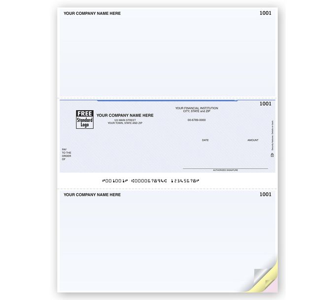 Business Checks - Custom Printed Laser Middle Multi-Purpose Check ...