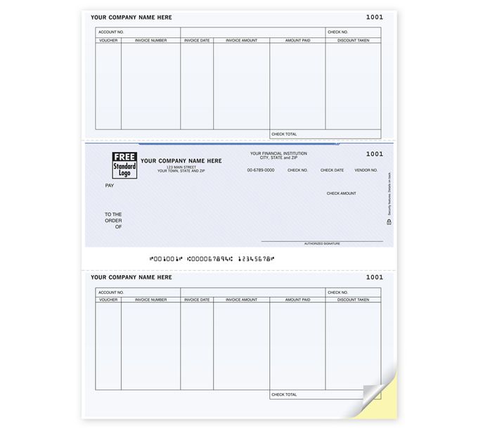 Business Checks - Custom Laser Middle Accounts Payable Check - DLM210 ...