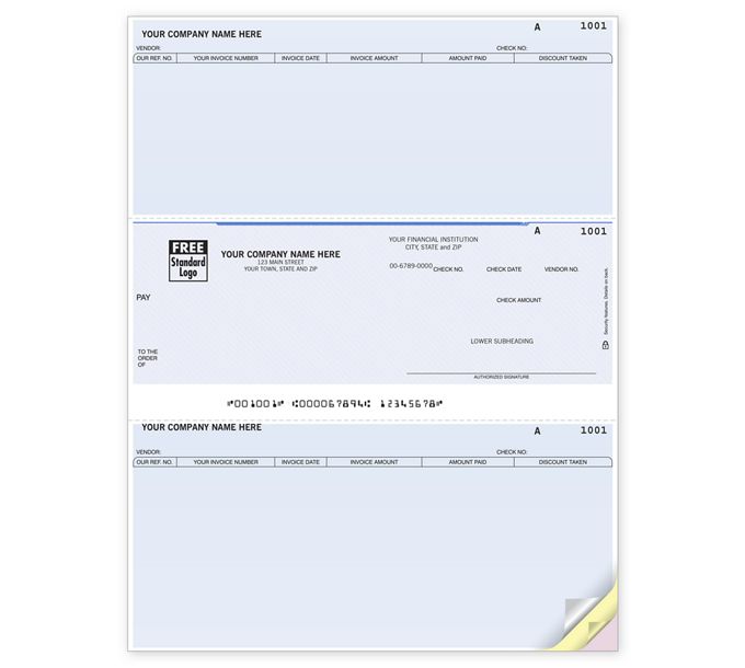 Business Checks - Laser Middle Accounts Payable Check - DLM228 by ...