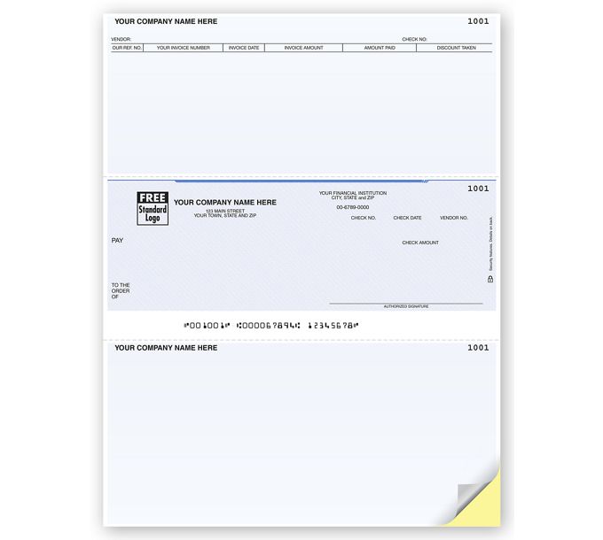 Business Checks - Custom Printed Laser Middle Accounts Payable Check ...