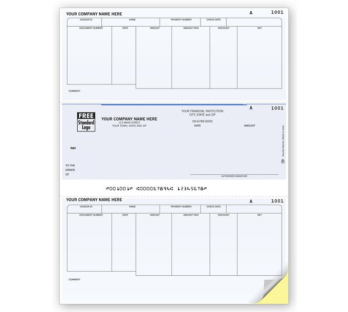 Business Checks - Laser Middle Accounts Payable Check - DLM235 by ...