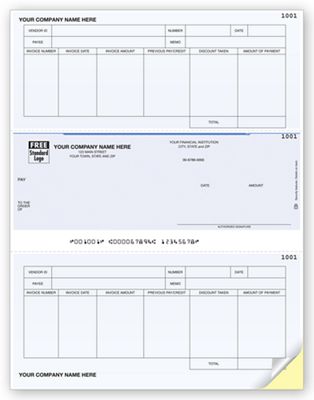 Business Checks - Custom Printed Laser Accounts Payable Check, One ...